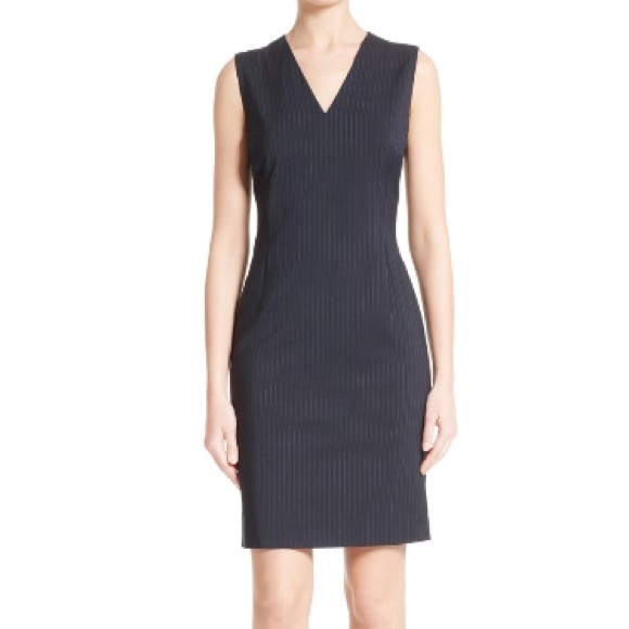 Boss | Dresses | Hugo Boss Pinstripe Sheath Dress In Navy Size 8 | Poshmark